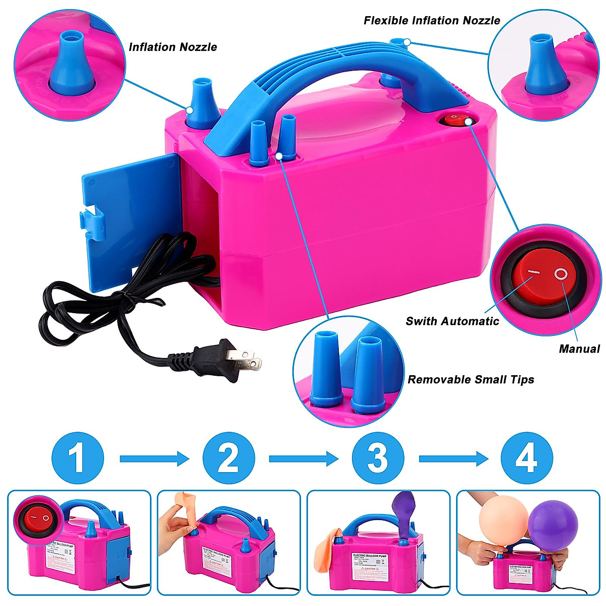 RUBFAC Balloon Arch Kit and Electric Balloon Pump, Balloon Arch Stand for Table Adjustable Frame with Electric Pump Bases Party Balloon Accessories for Birthday Party Baby Shower Festival Decorations