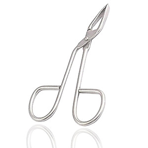 Laja Imports 1Pcs Silver Professional Stainless Steel Scissor Handle Tweezers Shape Tool 'Eyebrow Beauty Nose Hair Clip Tweezer Remover Brow Trimmer For Women Girl for Educational Use