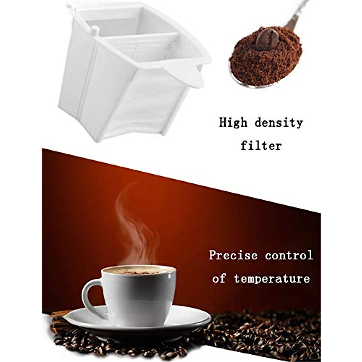 GRCQLWT Coffee Machine Espresso Coffee, Household Drip Automatic Tea Machine Small Mini Double Cup American Coffee Machine