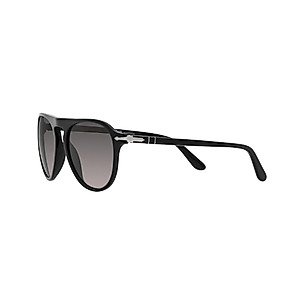 Persol Men's PO3302S Aviator Sunglasses, Black/Grey Gradient Polarized, 55 mm