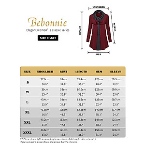 Bebonnie Fall Tops for Women 2025 Trendy,Petite Long Sleeve Cowl Neck Warm Splicing Tunic Tops with Buttons Magenta Grey Small