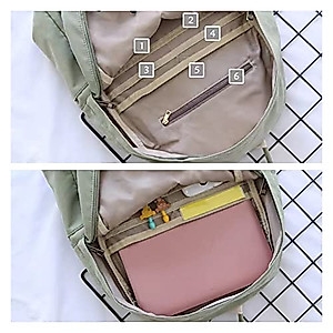 Girl Cute Backpack Large Capacity Aesthetic for Teen Vintage Laptop Bookbag Back to School Kawaii Bag (Green)