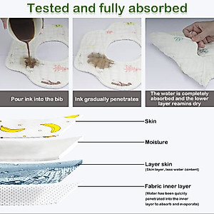 8-Pack 360° Rotate Organic Cotton Baby Bibs, Newborn Muslin Bibs For Teething And Drooling,Unisex Baby Bibs For Toddler, Adjustable With Snaps, Super Soft & Absorbent Baby Bibs For Boys And Girls.