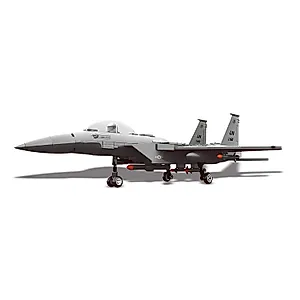 Top Race Interlocking Building F15 Fighter Jet Airplane Model Toy Kit Blocks Set | 15 x 11.81 x 3.19 inches | Ideal for Ages 3 and Up | Create Your Own Fighter Jet with This Exciting Building Set