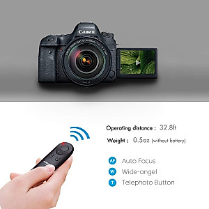 Wireless Camera Remote Shutter Release for Canon EOS M6 Mark II, R, RP, 90D, 77D, 800D, 200D, 250D, M50, Rebel T7i, Replace Canon BR-E1