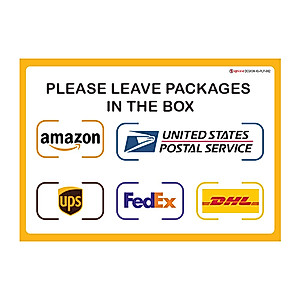 IGNIXIA Pack of 02 Package Delivery Sign Decals, Delivery Instructions for Amazon, Fedex, DHL, Ups, Usps Sign 10 x 7 inches Self Adhesive Sticker with Glossy Lamination