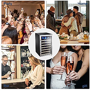 Kalamra KRC-52SZF 4.2 Cu.ft 50 Bottle Single Zone Wine Refrigerator with S/S Door and Handle