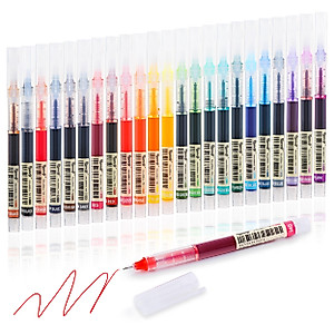 Colored pen rollerball pens fine point smooth writing gel pens 24PCS Assorted color pens for journaling supplies Sketching Note taking Coloring Drawing & Detailing Office Art Back to School Supplies