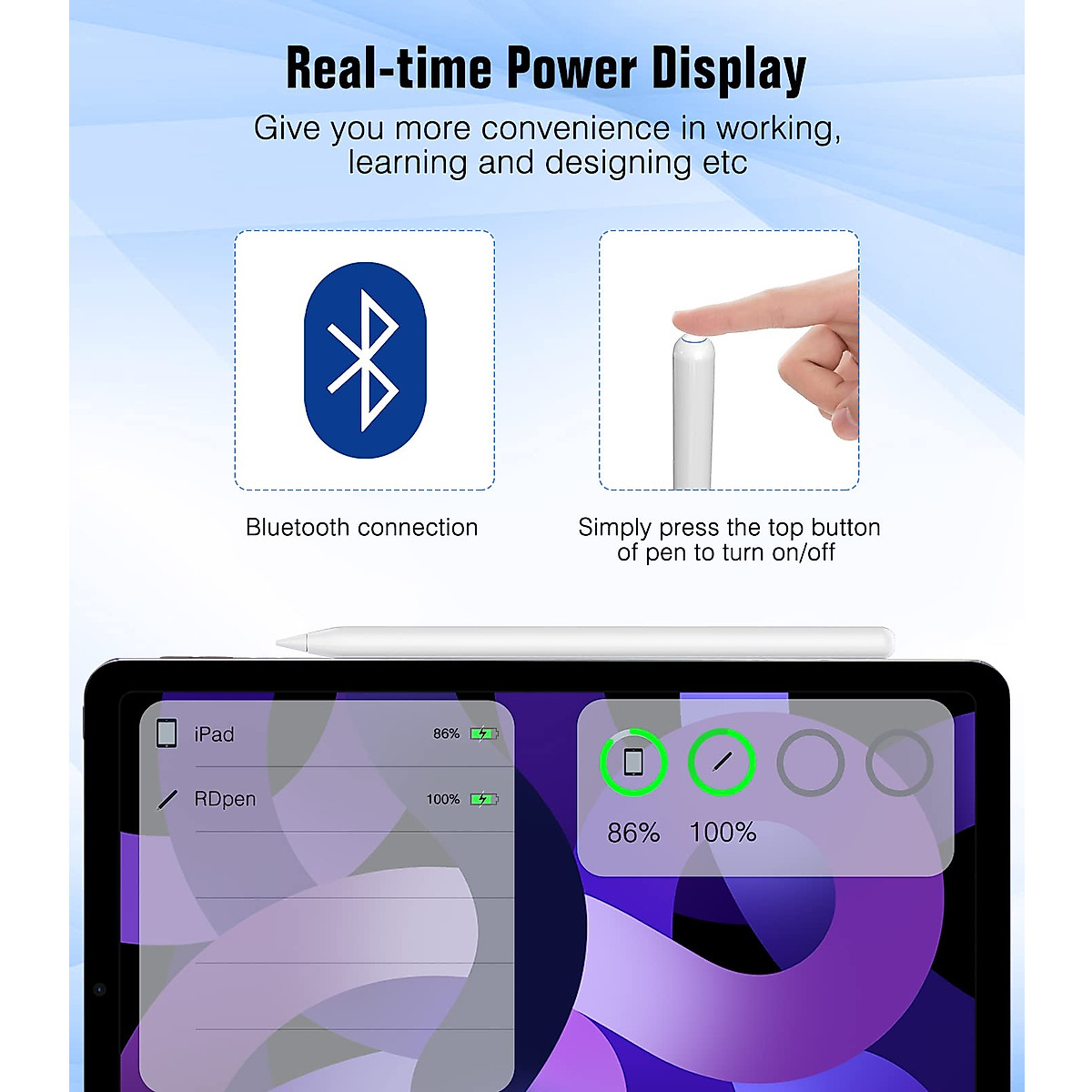 MoKo iPad Pencil 2nd Generation with Magnetic Wireless Charging,Apple Pencil 2nd Generation,Stylus Pen for iPad Pro 12.9 in 6/5/4th,iPad Pro 11 in 4/3,iPad Air 5/4,iPad Mini 6th,Tilt & Palm Rejection