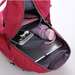 Waterproof Mini Backpack Women Purse Nylon Shoulder Rucksack Small Travel Bag (Purple)