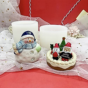 Home Interior Ornament Silicone Rubber Christmas Snowman Candle Mould Delicate Baby Props Photography Gifts for Girls