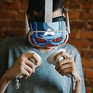 Geekria VR Headset & Controller Handle Skin Compatible with Oculus Meta Quest 2 Protective Cover, Protective Durable Scratch Resistant Cartoon Sticker