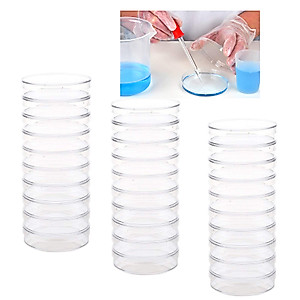30 Pack Plastic Petri Dishes with Lids,90 x 15mm Bioresearch Sterile Petri Dish,Culture Dishes for School Science Projects,Seeding,Storage,Biological Themed Party