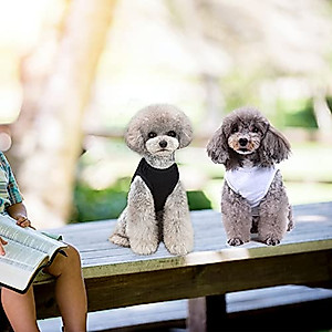 YAODHAOD Dog Shirts Clothes, 2pcs Plain Dog T Shirt Vest, Cotton Blank Dog Shirts Clothes, Soft and Breathable Pet Apparel Outfits (18" Chest, Black+White)