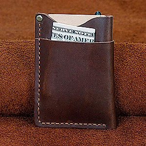 EASYANT Leather EDC Pocket Organizer Men Handmade Sheath Knife Holster Pouch Wallet Brown