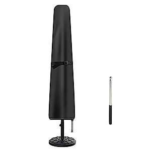 Patio Umbrella Cover, Waterproof Umbrella Covers for 7ft to 9ft Outdoor Umbrellas Market Parasol Covers with Push Rod, Black