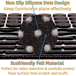 Non Slip Furniture Pads - Furnigear Premium 129 Pack Furniture Grippers Adhesive Furniture Felt Pads, Silicone Points Surface Keep in Place Furniture - Best Floor Protectors