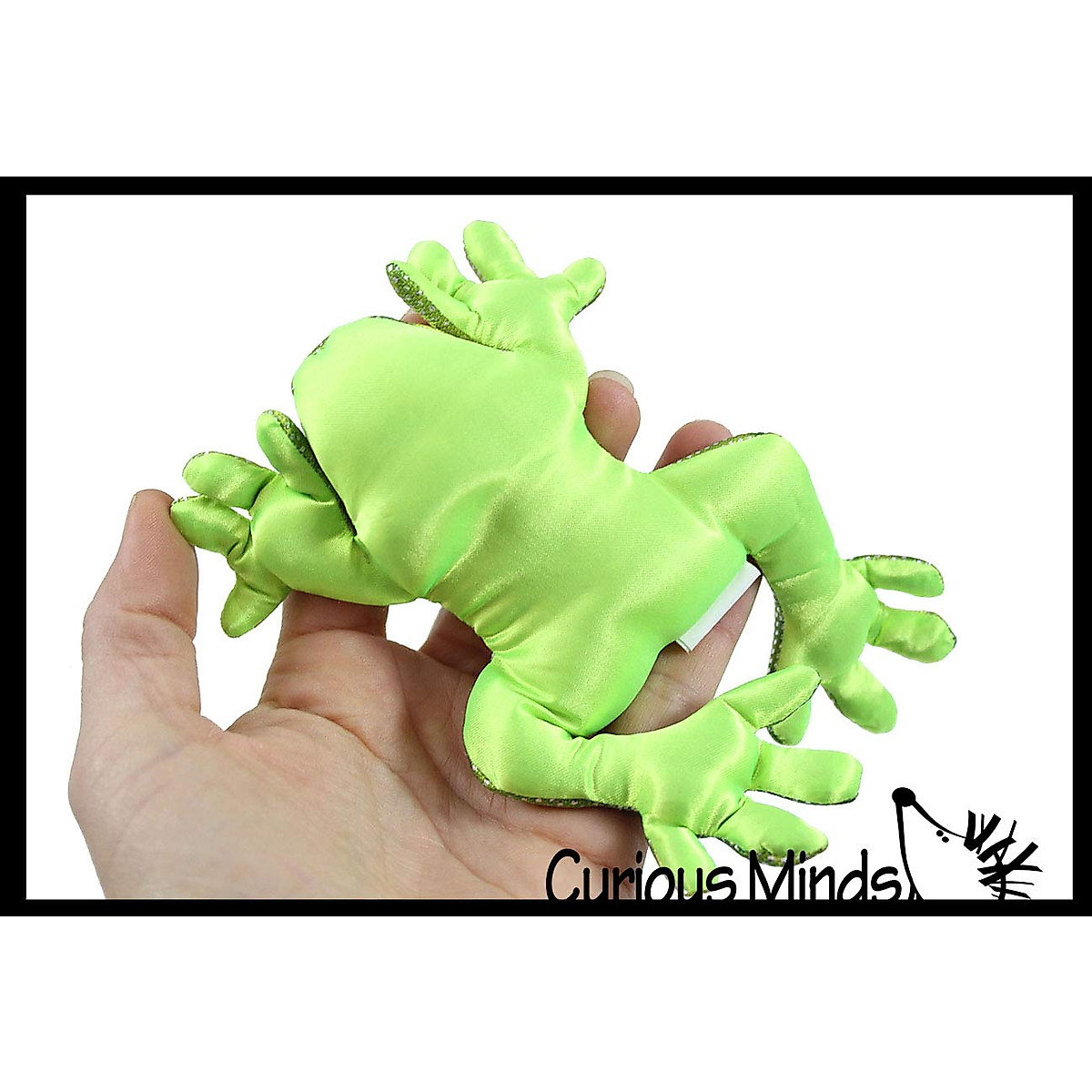 Curious Minds Busy Bags 5 Reptile Set - Sand Filled Animal Toy - Snake, Turtle, Lizard, Alligator, Frog- Heavy Weighted Sandbag Animal Plush Bean Bag Toss - Shimmering Glitter