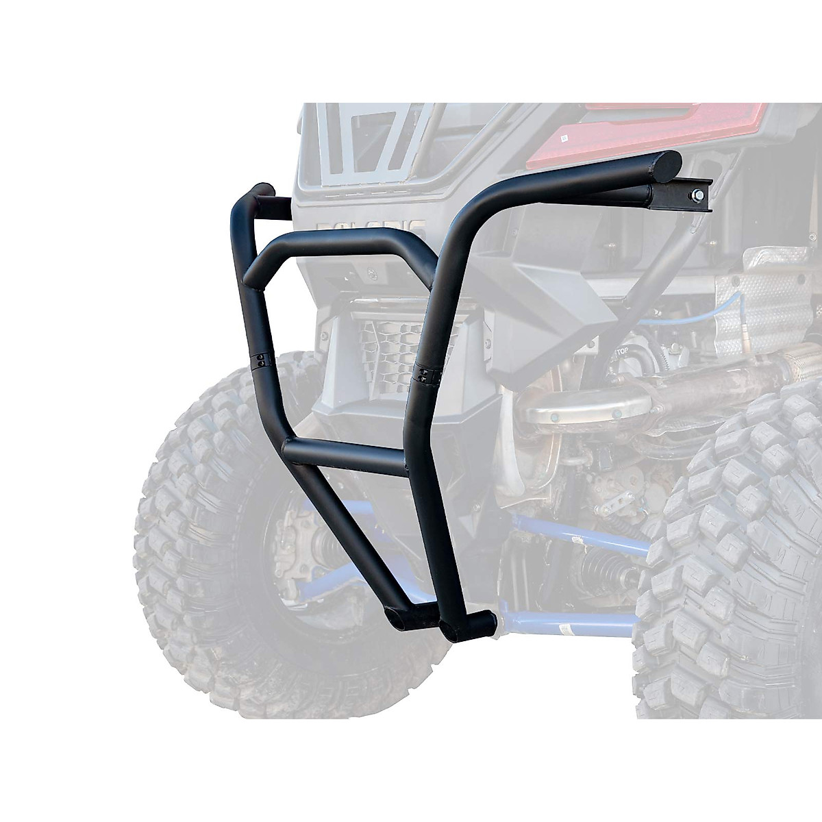 SuperATV Rear Bumper for 2020+ Polaris RZR PRO XP/PRO XP 4 - Made of 1.75 Inch Steel Tubing - UV Resistant Powder Coating - Does Not Block Rear Cargo Area - Mounts Directly to Frame for Easy Install