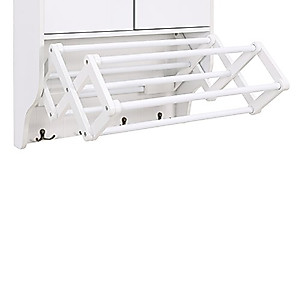 Danya B. Accordion Wall Mount Drying Rack with Cabinet,White