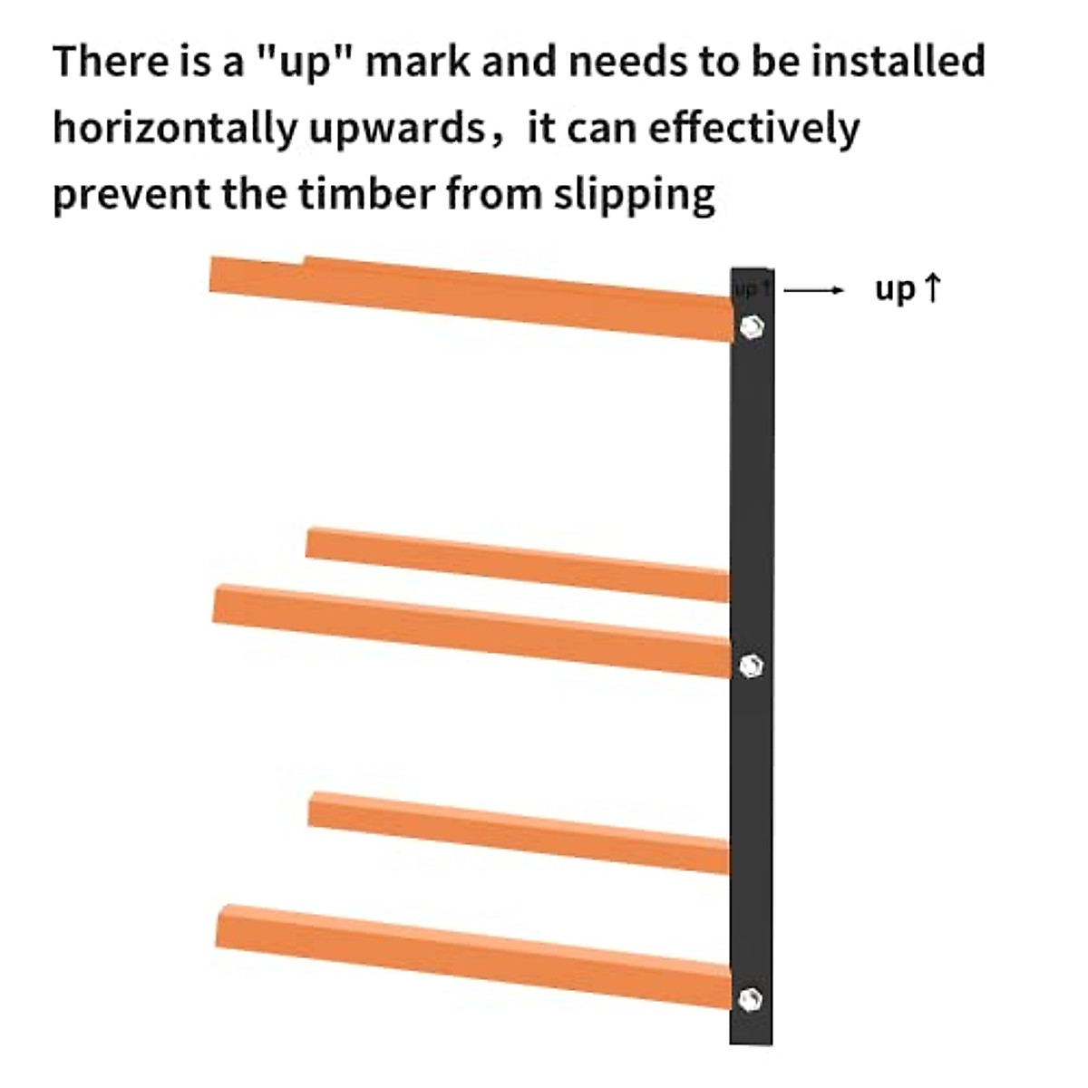 Foozet Lumber Rack Wall Mount with 3-Level 2 pairs Wood Organizer and Lumber Storage Heavy Duty Metal Wood Rack for Indoor and Outdoor,Black-Total Max Load 600lb