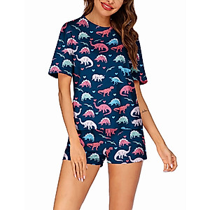 HOTOUCH Womens Printed Pajamas Set Soft Lounge Sets Short Sleeve Tops and Shorts 2 Piece Sleepwear Pj Sets
