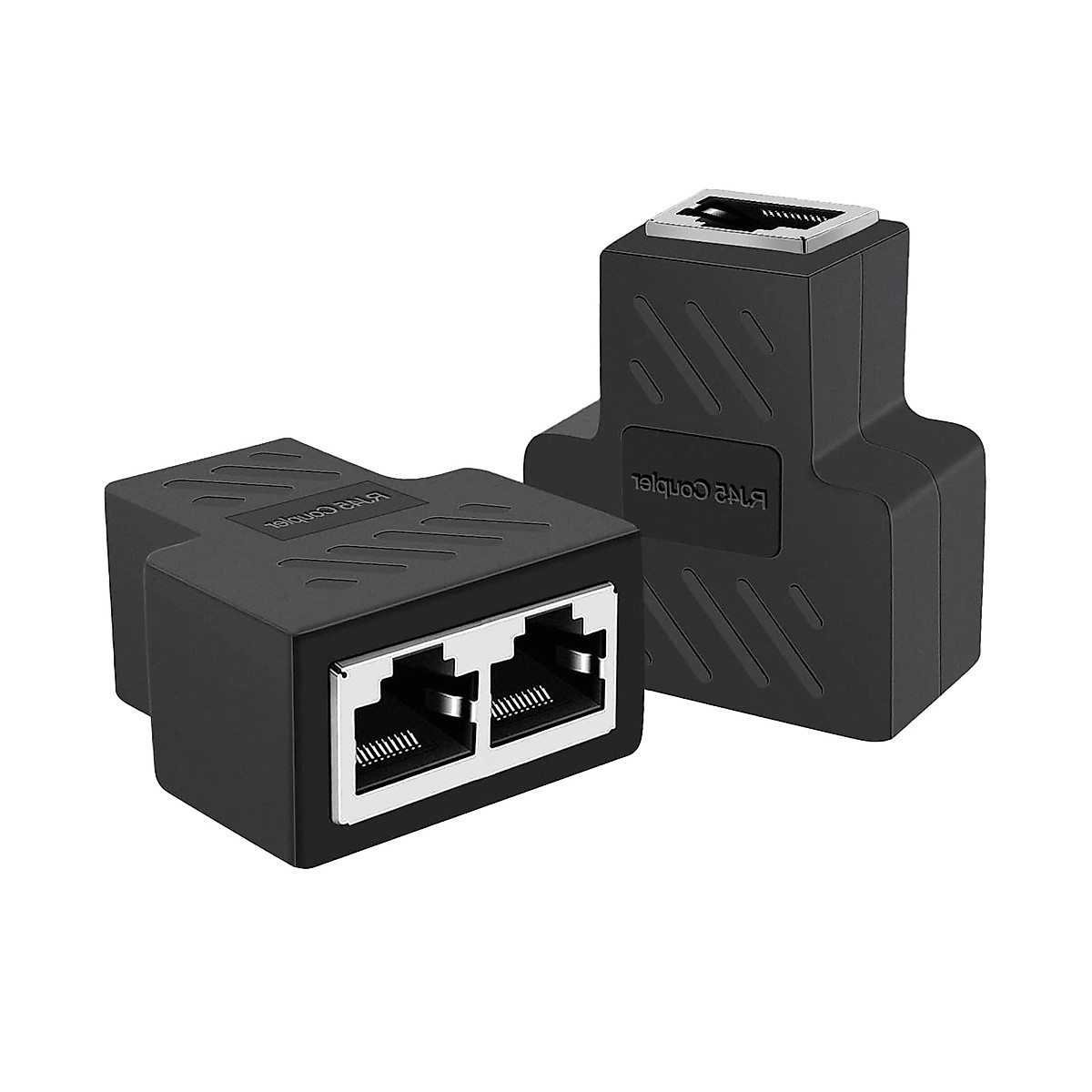 LINKMALL RJ45 Ethernet Splitter Adapter, 1 to 2 Ethernet Extender Connecter Female to 2 Female 8P8C Extender Plug LAN Couple Network for Cat5 Cat5e Cat6 Cat6e Cat7 (2Pack)