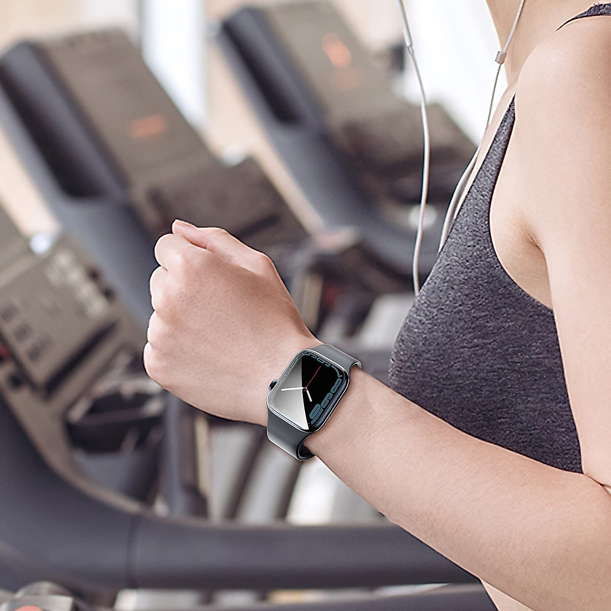 LK 2 Pack Hard PC Case with Tempered Glass Screen Protector Compatible for Apple Watch Series 6 SE 40mm, Ultra-Thin Overall Protective Cover for Apple Watch 6 SE 40mm (Clear)