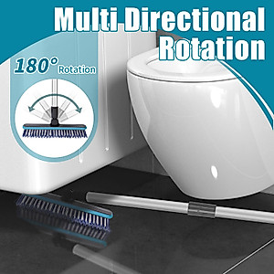 Hli Magic Broom Sweeper, Multifunction Silicone Broom, Household Squeegee Broom for Floor Cleaning, Bathroom, pet Hair, Blue Dog Broom Brush Set (Light Grey)