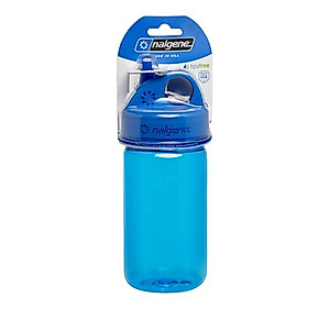 Nalgene Kids Sustain Grip-N-Gulp Water Bottles Made with Material Derived from 50% Plastic Waste, Leak Proof Sippy Cup, Durable, BPA and BPS Free, Dishwasher Safe, Reusable, 12 Ounces, Blue