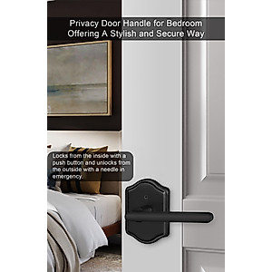 goldenwarm 16 Pack Black Interior Door Handles, Premium Zinc-Alloy Black Door Handle Interior, Contemporary Black Privacy Lever Door Handle for Bedroom, Bathroom