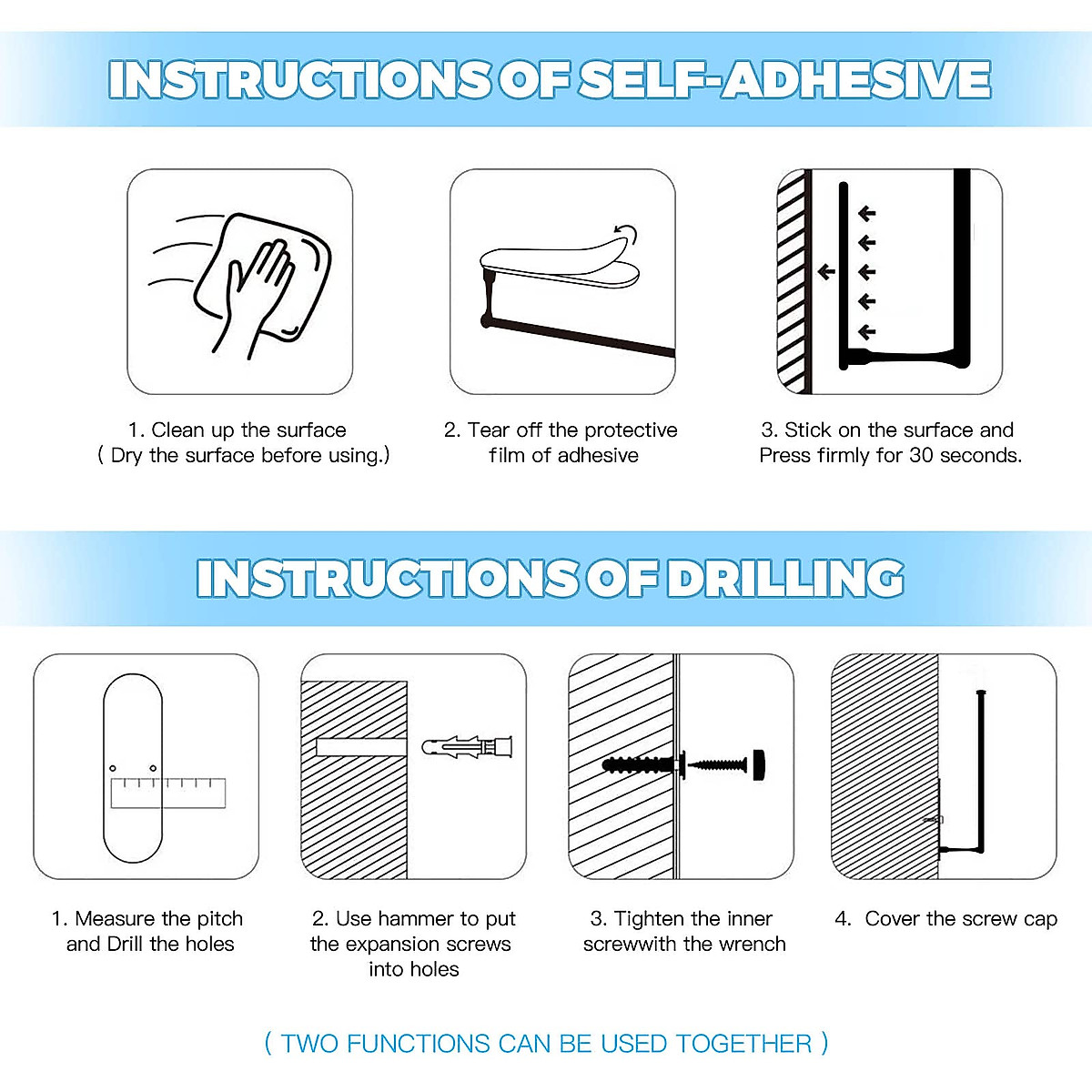 Paper Towel Holder, Self Adhesive or Screw Mounting, Deymogs Under Cabinet Paper Towel Holder, Gold Paper Towel Holder Wall Mount for Kitchen, Pantry, Sink, Bathroom