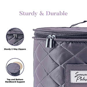 Teemto China Storage Containers Quilted. 7PC Dishes Storage Kit with 48 Cut-to-Size Felt Inners. Fine China Storage, Plate Platter Storage, Glass and Dish Storage, Crystal Stemware, Moving Supplies