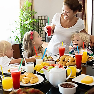 Tessco 600 Pcs Smoothie Straws Boba Straw Bulk Disposable Bubble Tea Straws Plastic Individually Wrapped Colorful Large Straws for Tall Homemade Milkshakes 0.43 x 9.84 Inch