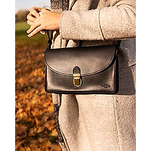 Gusti Handbag Leather - Zoey Shoulder bag Satchel Handbags Leather bag Ladies Vintage Black Leather true leather