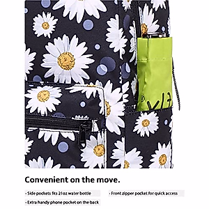 HotStyle TRENDYMAX Backpack for School Girls & Boys, Durable and Cute Bookbag with 7 Roomy Pockets, Daisies