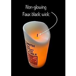 Ships Fast from Texas! Personalized Crucible Smooth Wax LED Flameless Flickering Prayer Candle with Name, Battalion, Company, and Platoon.