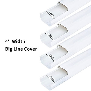 TAKTOPEAK 4 inch 17 Ft PVC Decorative Pipe Line Cover Kit for Ductless Mini Split Air Conditioner-Full Set, No Other Parts Needed, White (HMB-GM-GXC-5.2M-003)