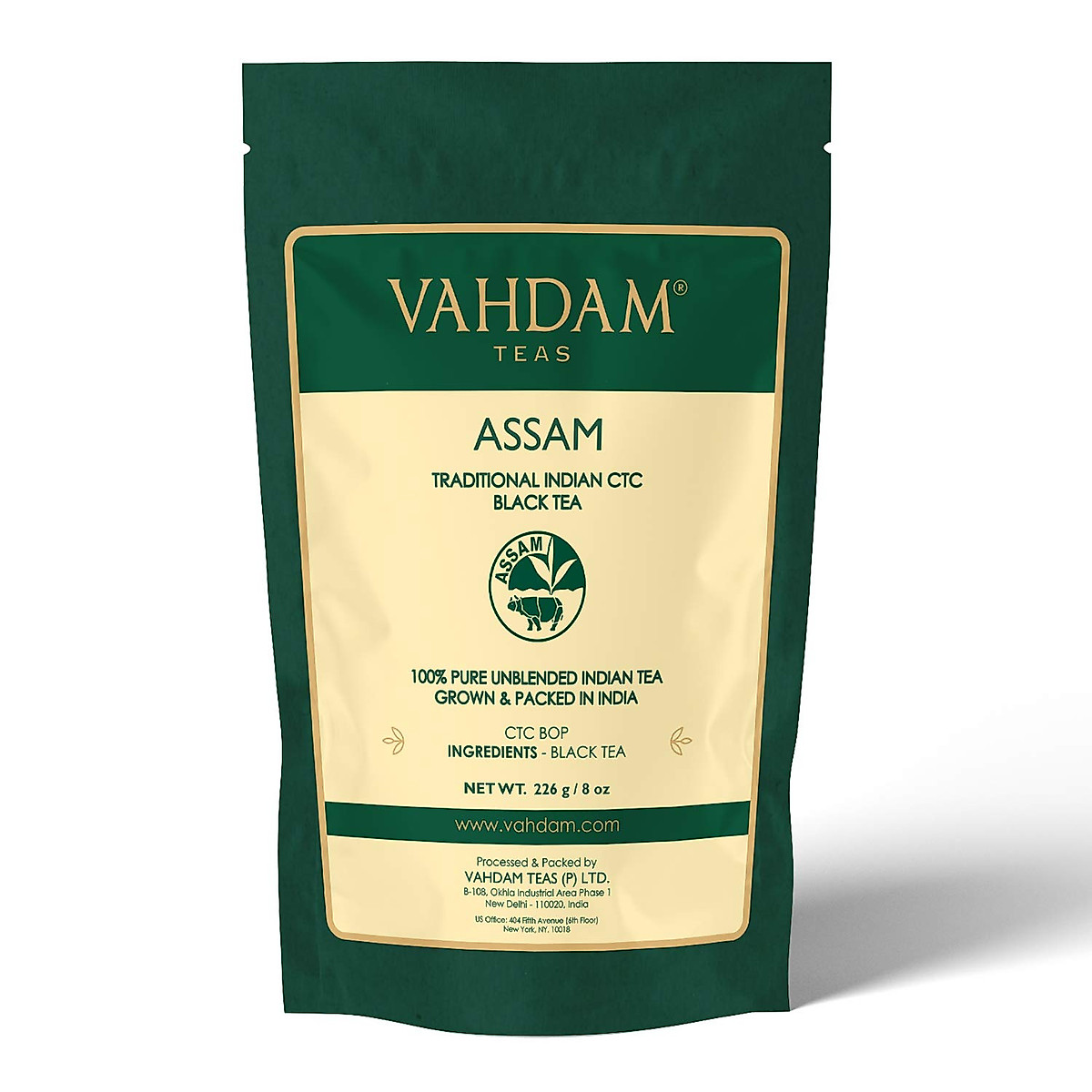 Vahdam Premium CTC Assam Black Tea & English Breakfast Tea- Strong, Full Bodied, Bold,& Delicious| Perfect for Kombucha, Indian Tea, Iced Tea & Irish Breakfast Tea (Assam CTC Tea, Bulk Pack 226g)
