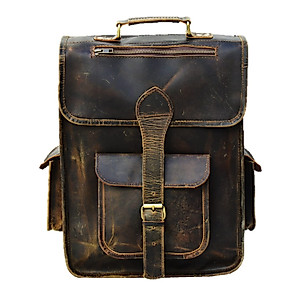 Satchel And Fable Leather Laptop Backpack Rucksack Vintage Handmade College Bag