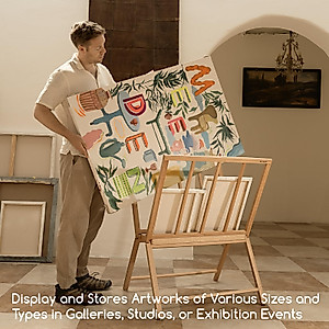 MEEDEN Folding Large Print Rack - Wooden Art Storage Rack - Artist Storage and Display Rack for Canvas Artwork Prints Frame Panels Art Gallery Shows Studios