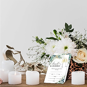 Greenery Eucalyptus Brunch & Bubbly Invitations with Envelopes for All Occasions, 25 Pcs Champagne Brunch Blank Fill-in Invites for Bridal Shower, Wedding Reception, Engagement Party(02)