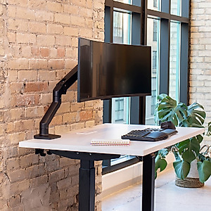 Ergotron – HX Premium Heavy Duty Monitor Arm, Single Monitor VESA Desk Mount – for Flat or Slight Curved Ultrawide Monitors Up to 49 inches, 20 to 42 lbs – Standard Pivot, Matte Black