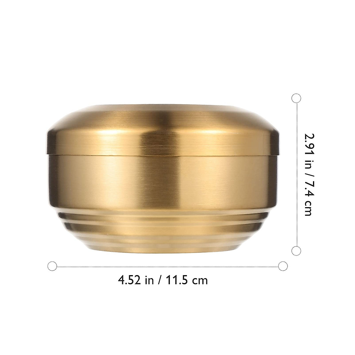 YARNOW Rice Washing Bowl Stainless Steel Rice Bowl with Lid, Vacuum Insulated Bowl with Lid, Double Layer Bowl with Lid, for Rice Soup Noodles Cereal (4.5 x 2.9 Inch, Golden) Rice Bowls