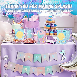 HEJIN 30PCS Mermaid Party Favor Bags with Stickers, Mermaid Birthday Decorations - Great for Girls Kids Under the Sea Party Favors, Birthday Party, Baby Shower, Easter, Wedding, Halloween