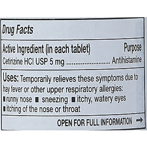 Rising Pharma - Cetirizine HCL 5 mg - Antihistamine Seasonal Allergy Tablets - 100 tablets