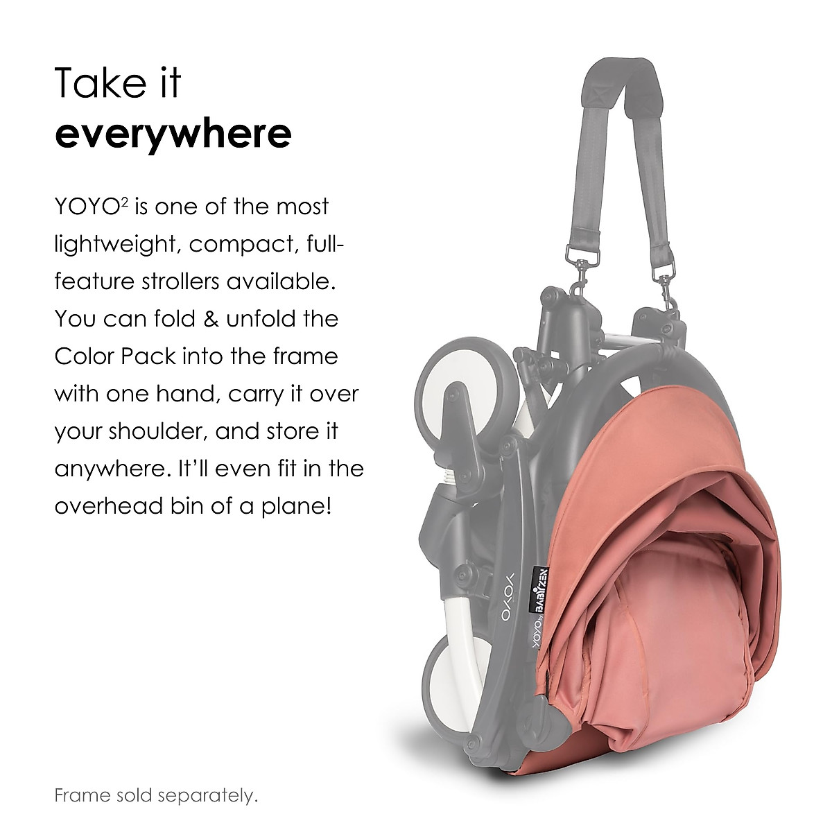 BABYZEN YOYO 6+ Color Pack, Ginger - Textiles Only: Seat Cushion, Matching Canopy & Zippered Back Pocket - Requires YOYO2 Frame (Sold Separately)