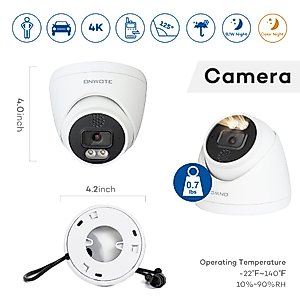 ONWOTE 2 Way Audio Wired 4K PoE Security Camera System, AI Human Vehicle Detection Trigger Color Night Vision, 4* 8MP 125° Wide View Angle IP Cameras, 8 Channel NVR 2TB, Two Way Talk CCTV Kit for Home