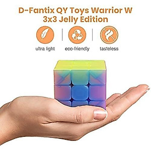 D-FantiX QY Toys Warrior W 3x3 Speed Cube Jelly 3x3x3 Magic Cube Puzzles Transparent Pastel Color