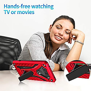 AFARER Case Compatible with LG V20 5.7 inch, Military Grade 12ft Drop Tested Protective Case with Kickstand,Military Armor Dual Layer Protective Cover - Red